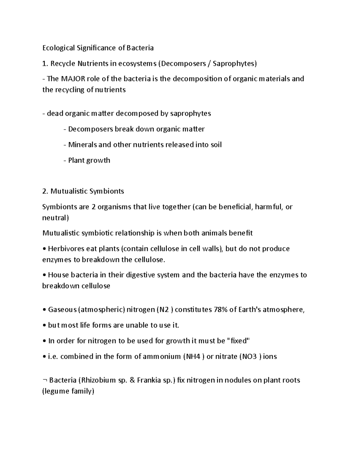 23 - Ecological Significance of Bacteria - Ecological Significance of ...