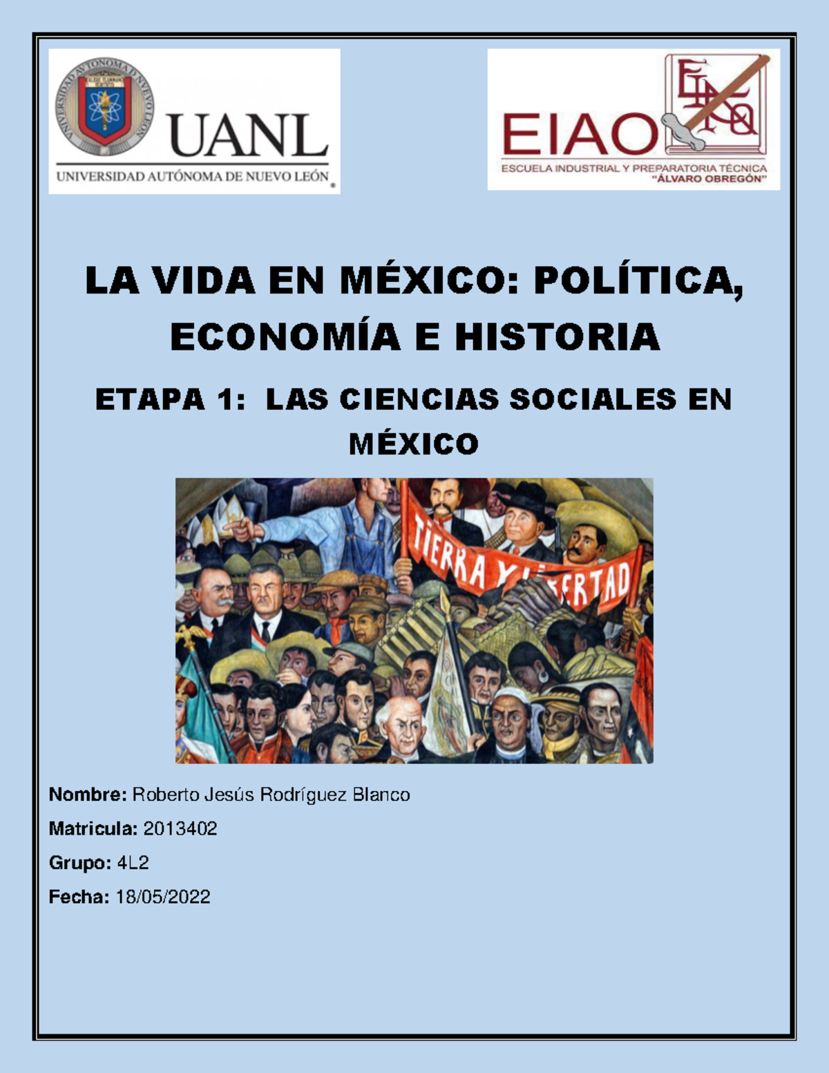 EV E1 RJRB - Ensayo de las ciencias sociales - LA VIDA EN MÉXICO ...