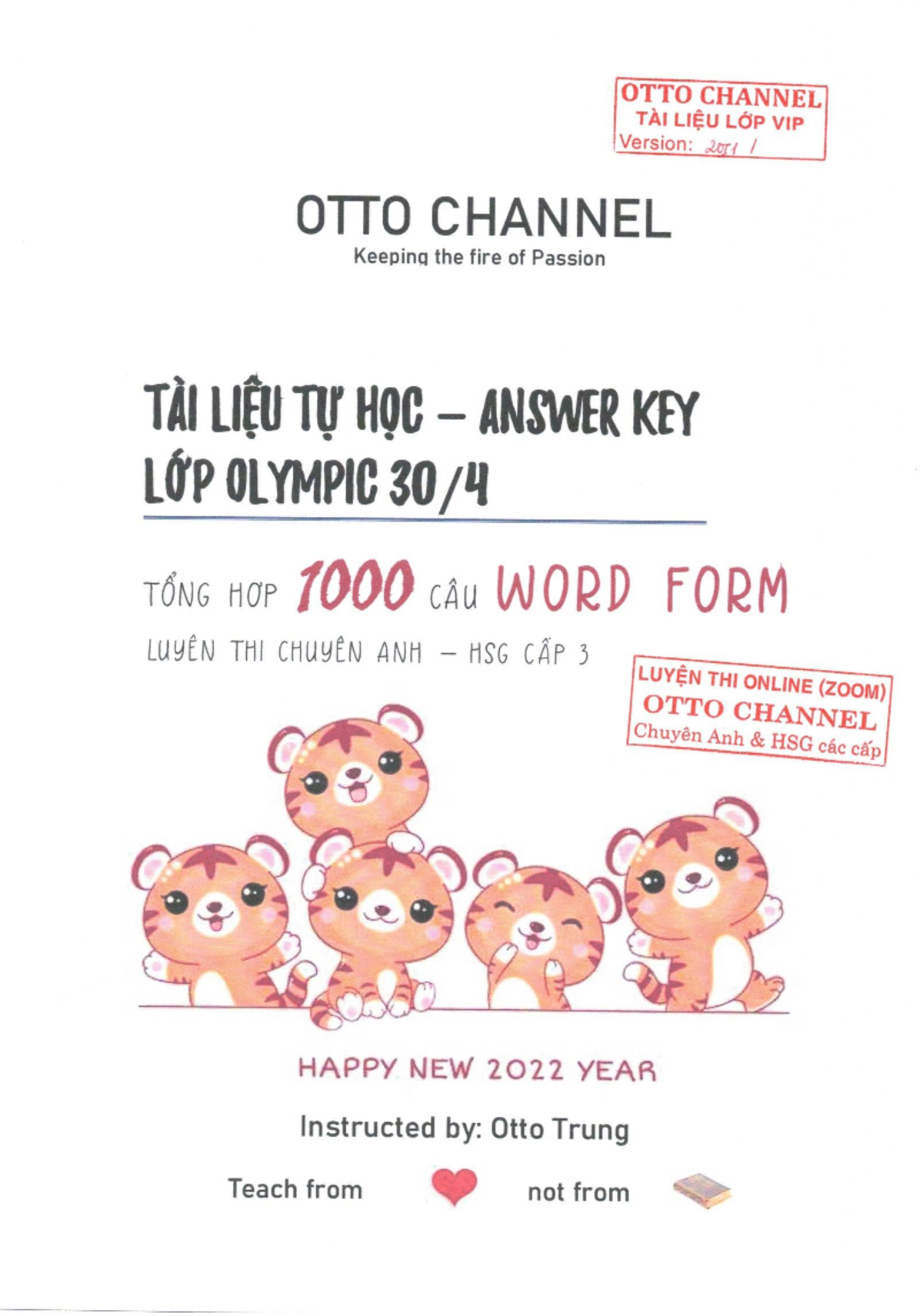 1000 Word form Lớp Olympic 30 - English reading test - Studocu