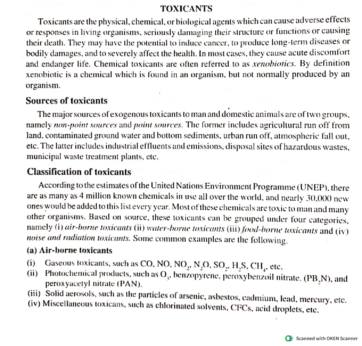 Toxicants - Sources, classification, factors which affect the ...