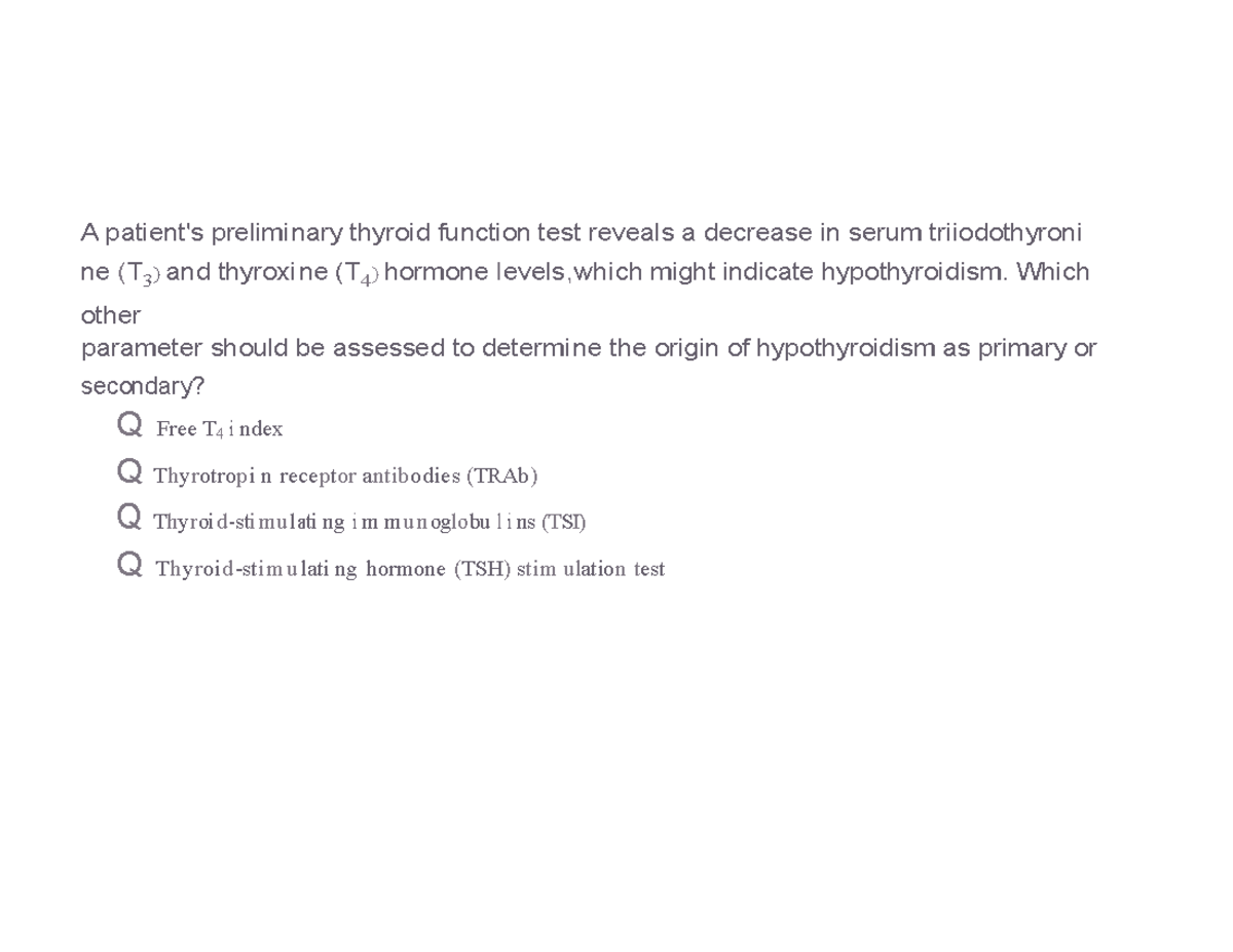 Untitled (10) - Good lecture notes - A patient's preliminary thyroid ...