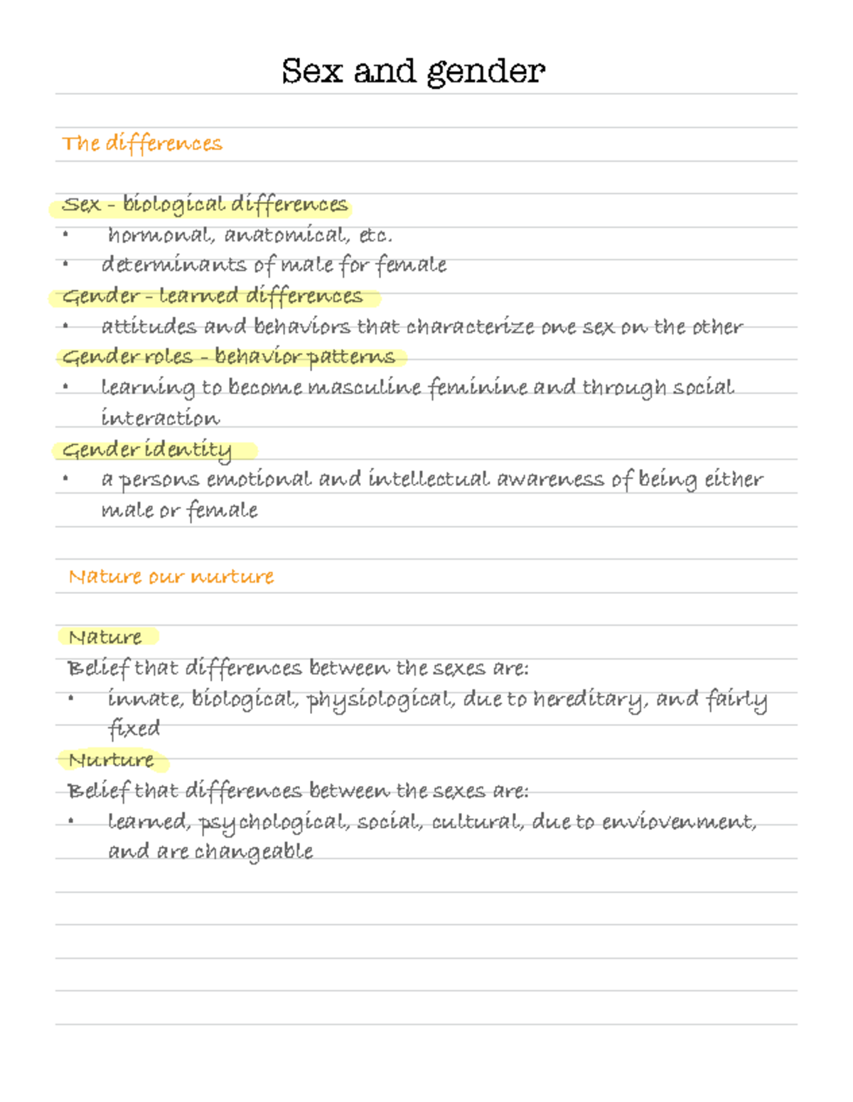 Sex And Gender - Sex and gender The differences Sex - biological ...
