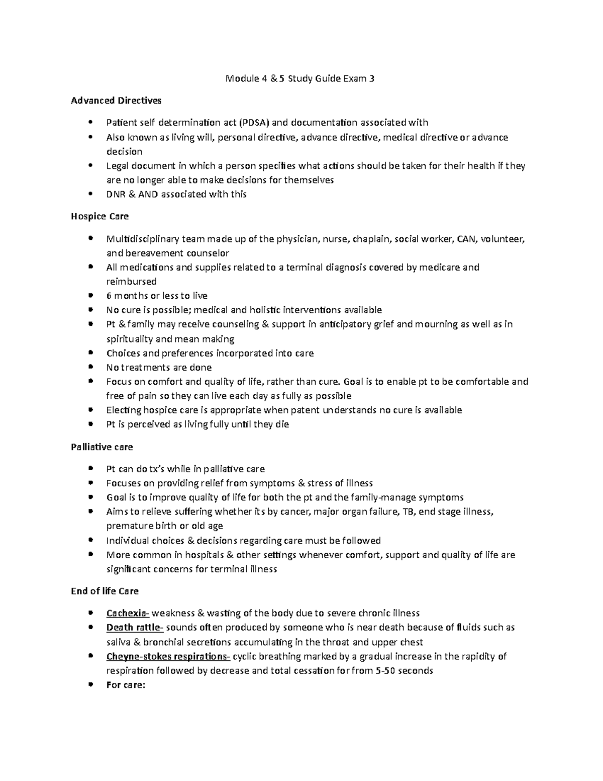 Exam 3 study guide - exam 3 module 4 outline - Module 4 & 5 Study Guide ...