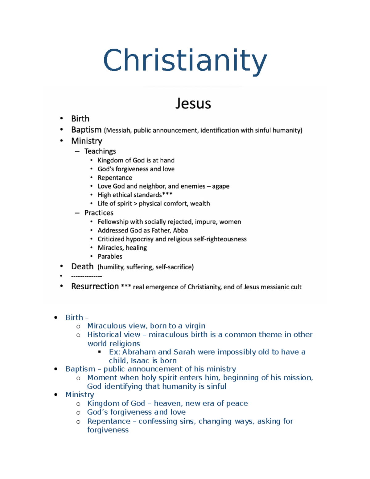Christianity-REL1000 - Christianity Birth – o Miraculous view, born to ...