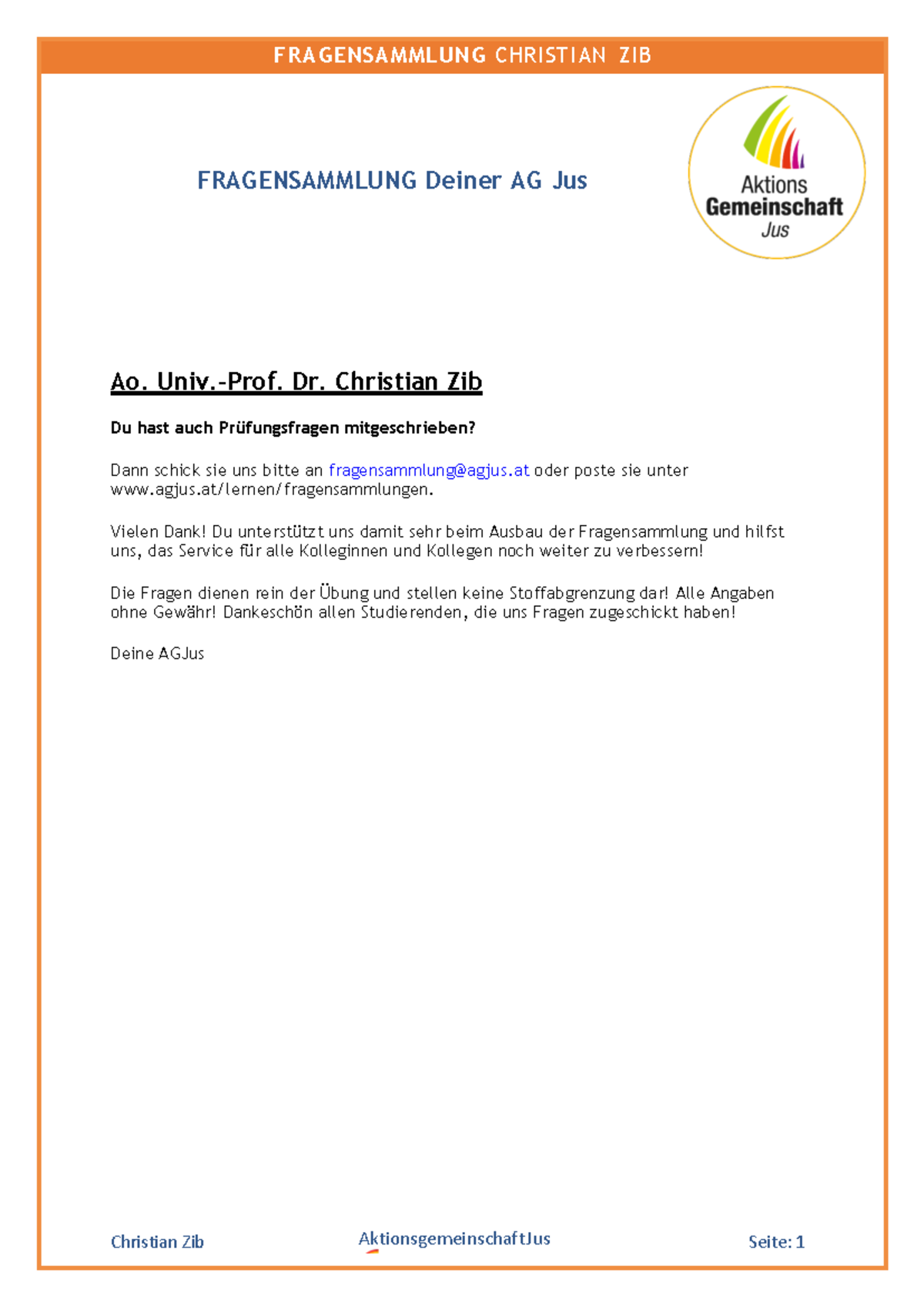 Fragenkatalog Professor Zib 2020 - Aktionsgemeinschaft Jus Christian ...