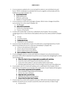Chapter 003 - Book questions - Ignatavicius: Medical-Surgical Nursing ...