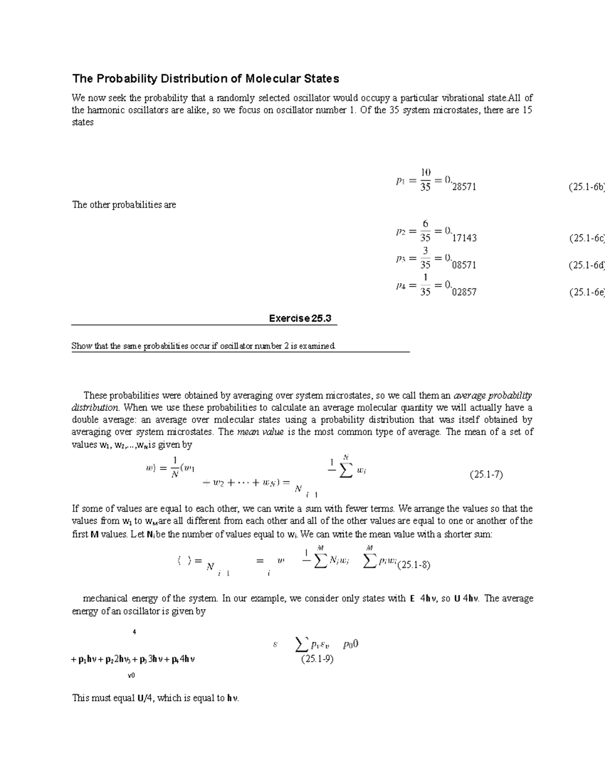 The Probability Distribution of Molecular States - Of the 35 system ...