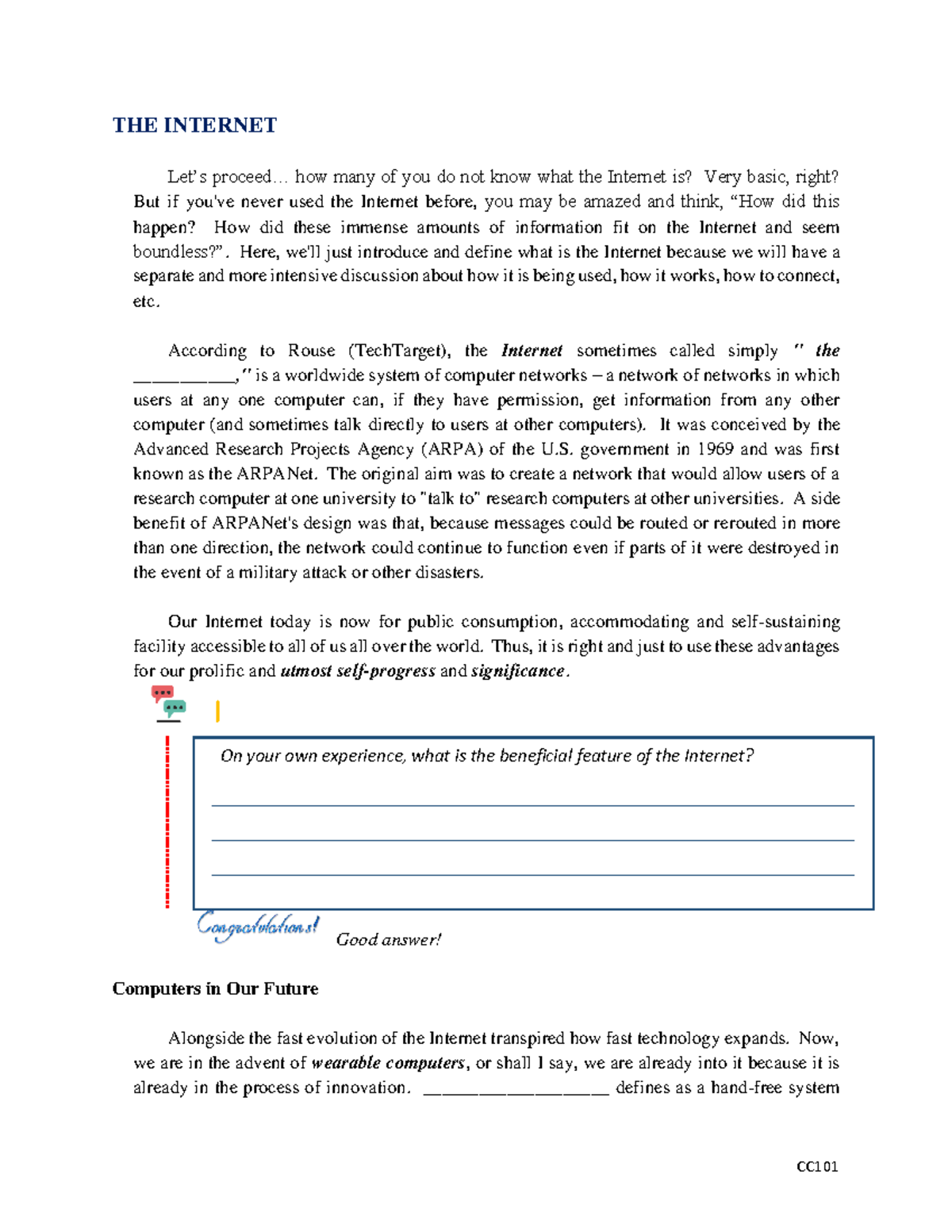 Lec04-CC101.Introduction to Computing - The Internet - THE INTERNET Let ...