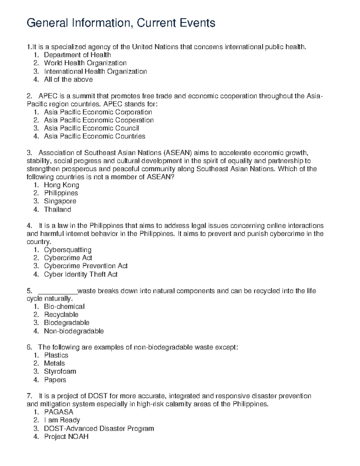 Civil Service Reviewer - general info 3 - General Information, Current ...