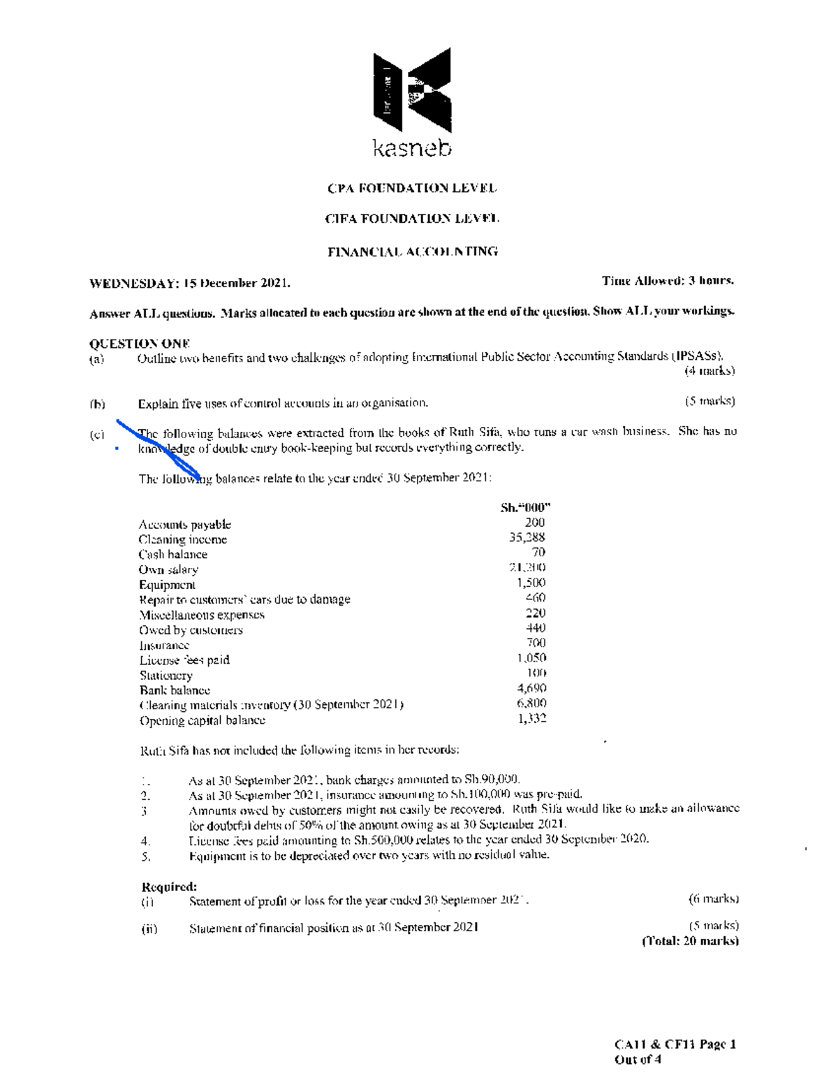 Accounting - Revision - kasneb CPA FOUNDATION LEVEL CIFA FOUNDATION ...