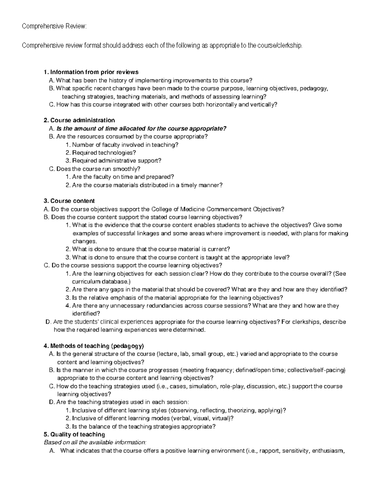 Comprehensive-review-items - Comprehensive Review: Comprehensive review ...