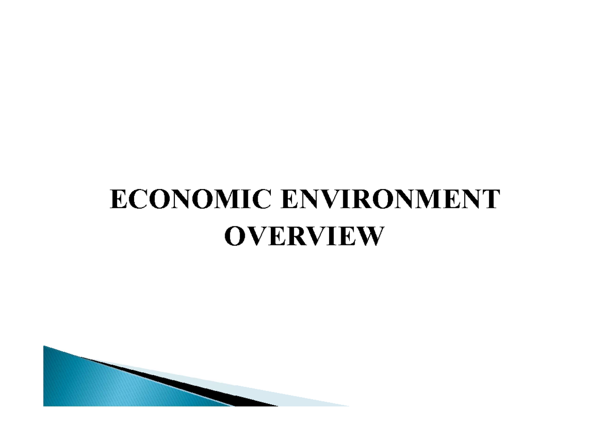 Environment economic. overview - ECONOMIC ENVIRONMENT OVERVIEW Any ...
