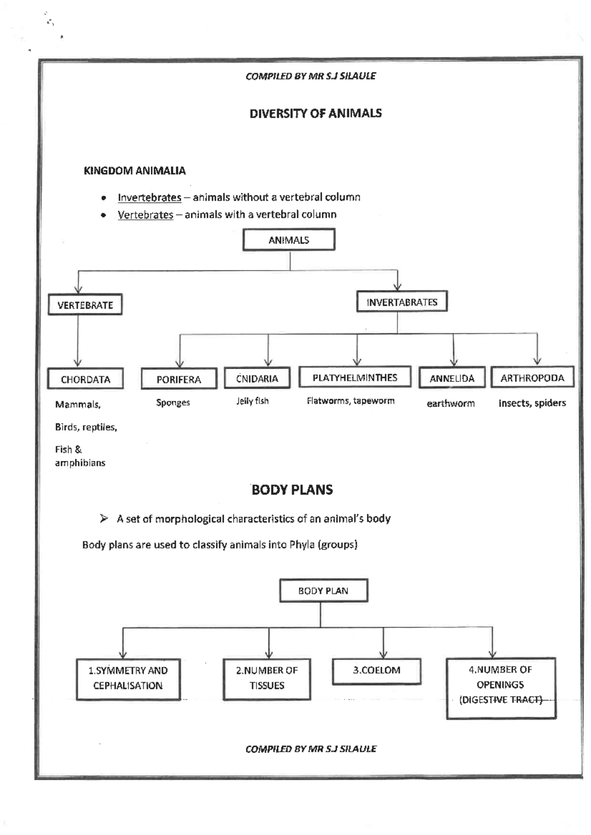 3. Biodiversity OF Animals Notes-2 - Studocu