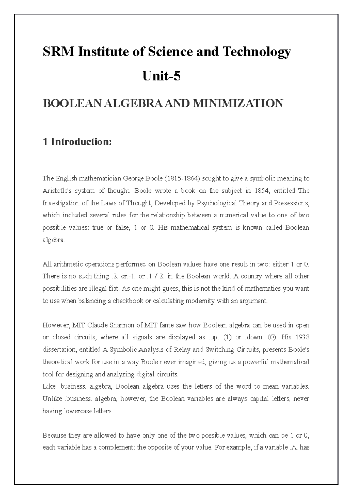 Boolean Algebra AND Minimization - Digital System Design - Studocu