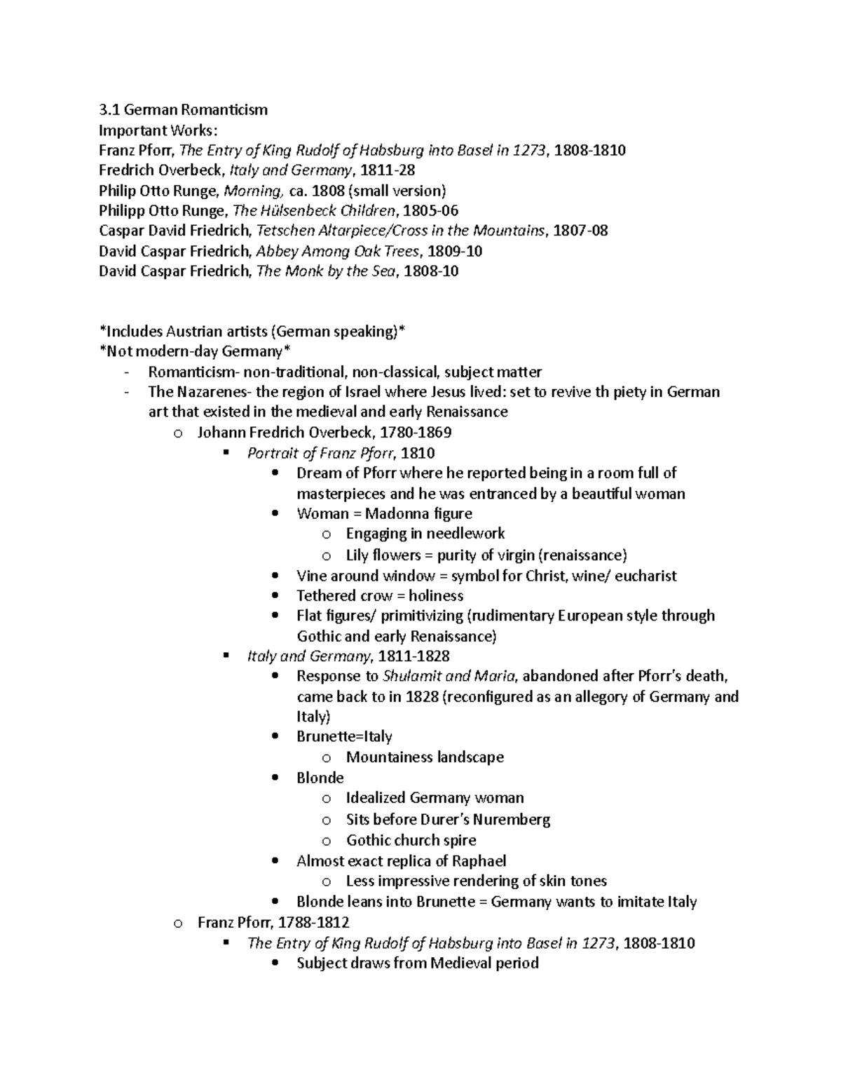 3.1 German Romanticism - 3 German Romanticism Important Works: Franz ...