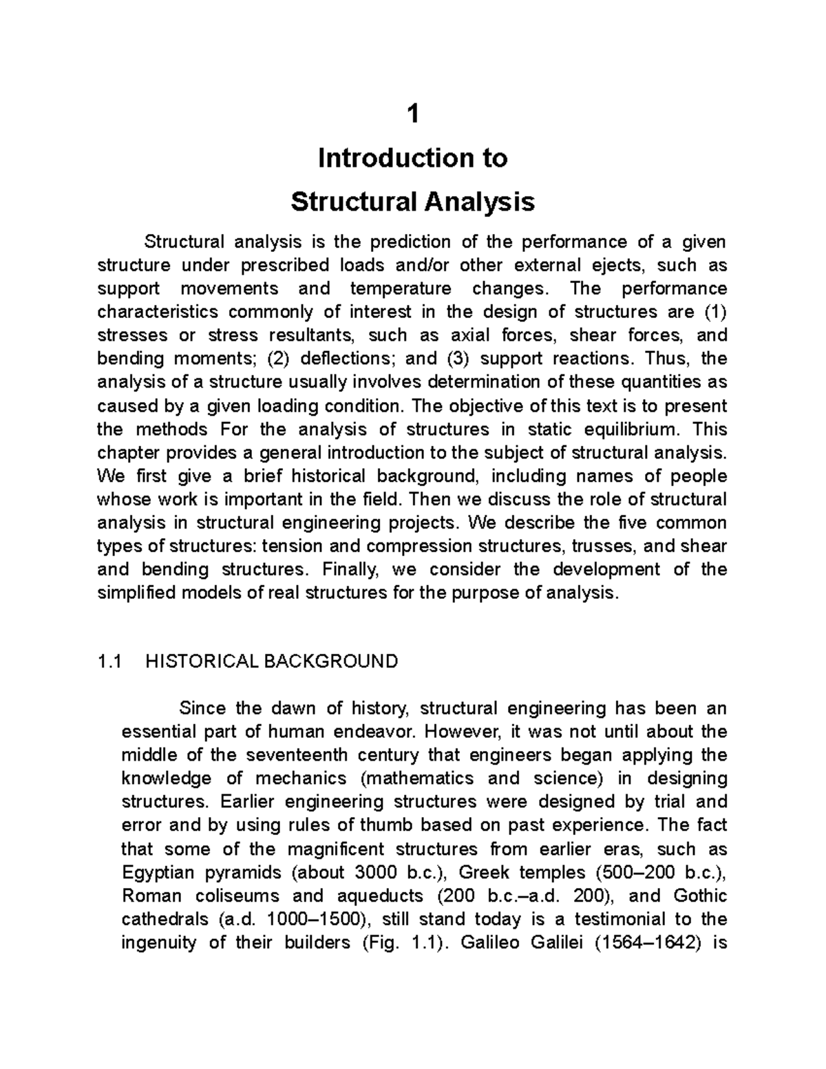 Doc- Historical Background - 1 Introduction to Structural Analysis ...