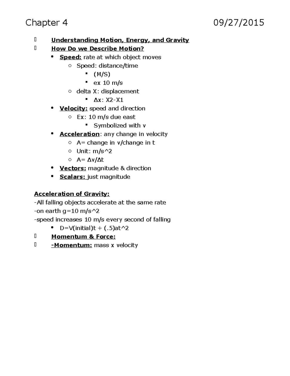 Chapter 4 part 1 - Lecture on part 1 of understanding motion, energy ...