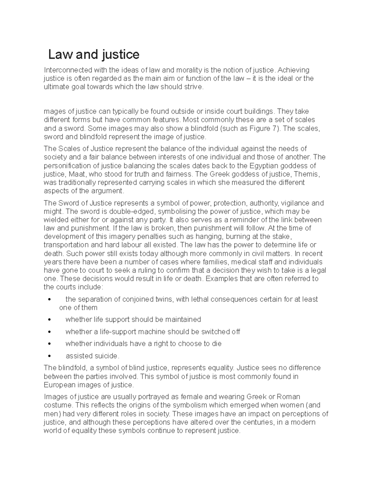 Law and Justice - notes - Law and justice Interconnected with the ideas ...