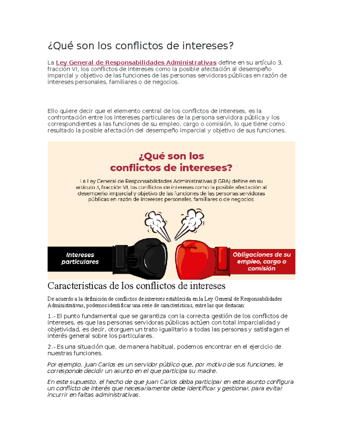 Qué son los conflictos de intereses - Ello quiere decir que el elemento ...