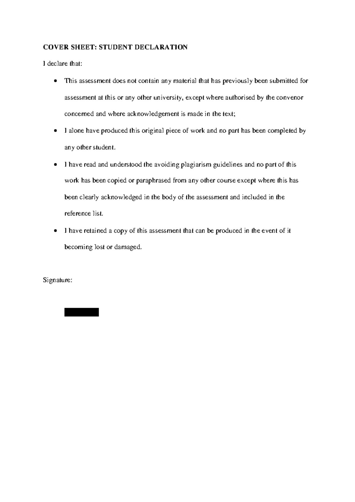 Assignment 1 - Post 2 - Distinction (72/100) - COVER SHEET: STUDENT ...