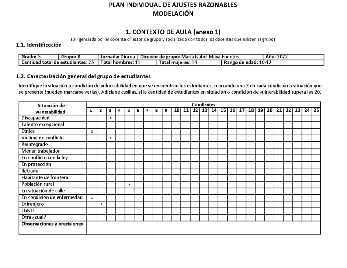 PIAR Ejemplo-modelación - PLAN INDIVIDUAL DE AJUSTES RAZONABLES ...