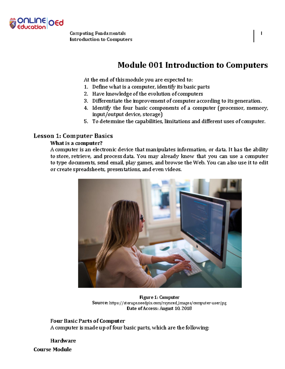 Module 1 Intro to Computers - BS Computer Engineering - Studocu