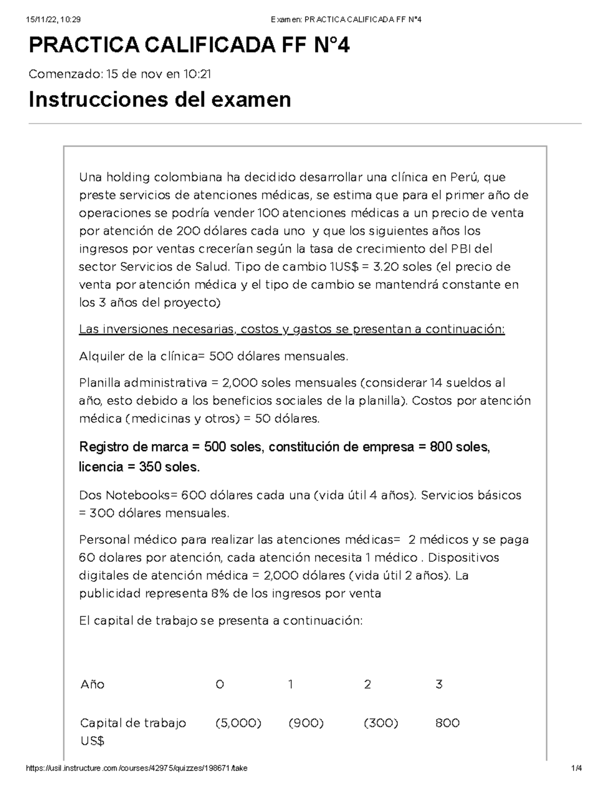 Examen Practica Calificada FF N°4 - PRACTICA CALIFICADA FF N° Comenzado: 15 de nov en 10: - Studocu
