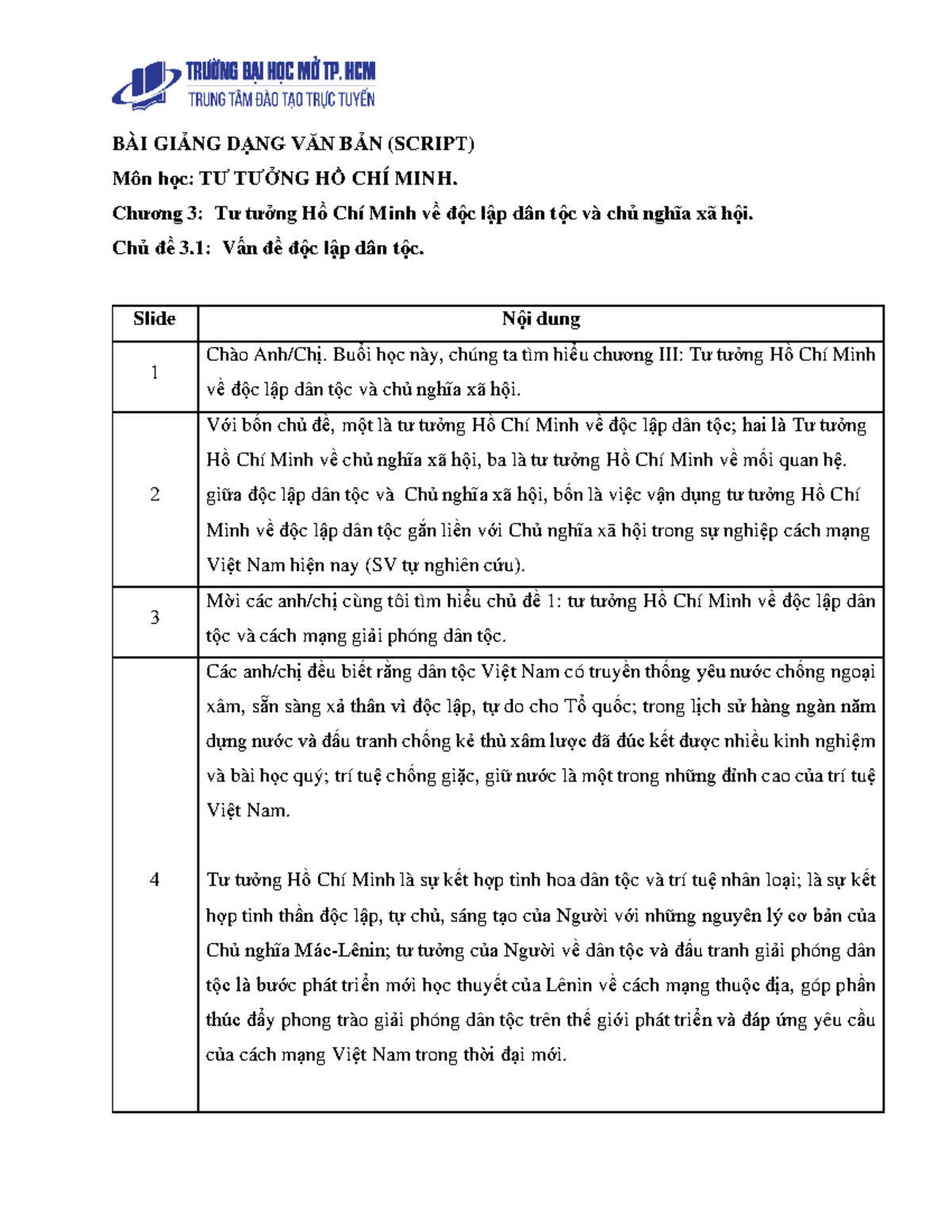 Script - C3.1 - TUYỀN - nônnono - BÀI GIẢNG DẠNG VĂN BẢN (SCRIPT) Môn ...