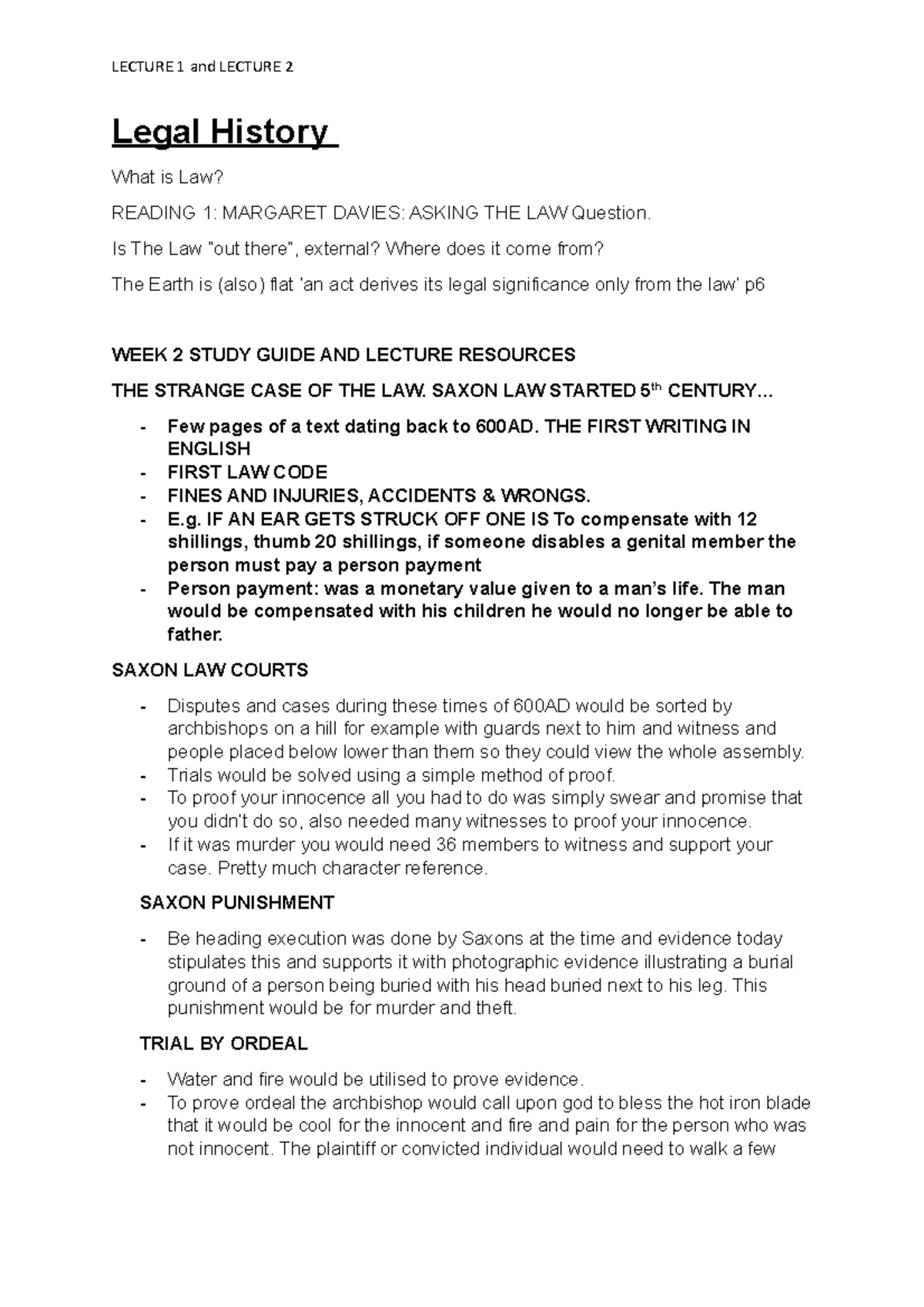 Legal History Saxon LAW TILL Current DAY Police Force - Legal History ...