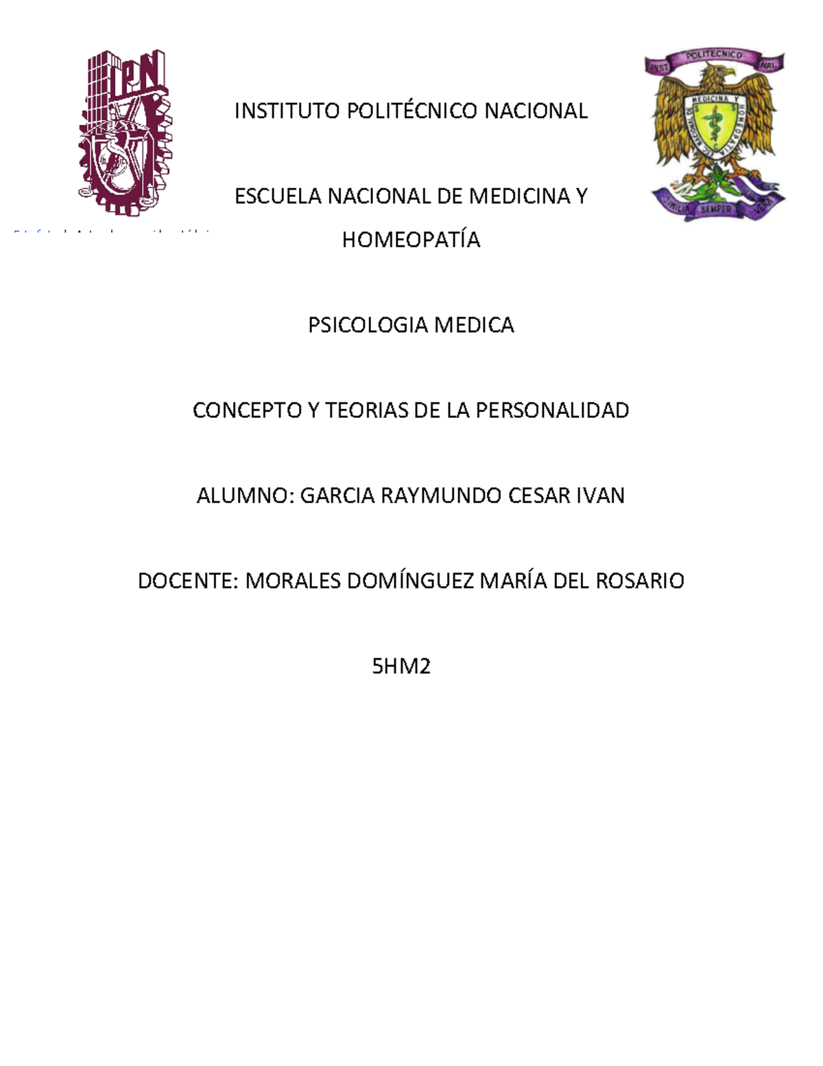 Concepto y teorias de la personalidad - Warning: TT: undefined function: 32 Warning: TT ...