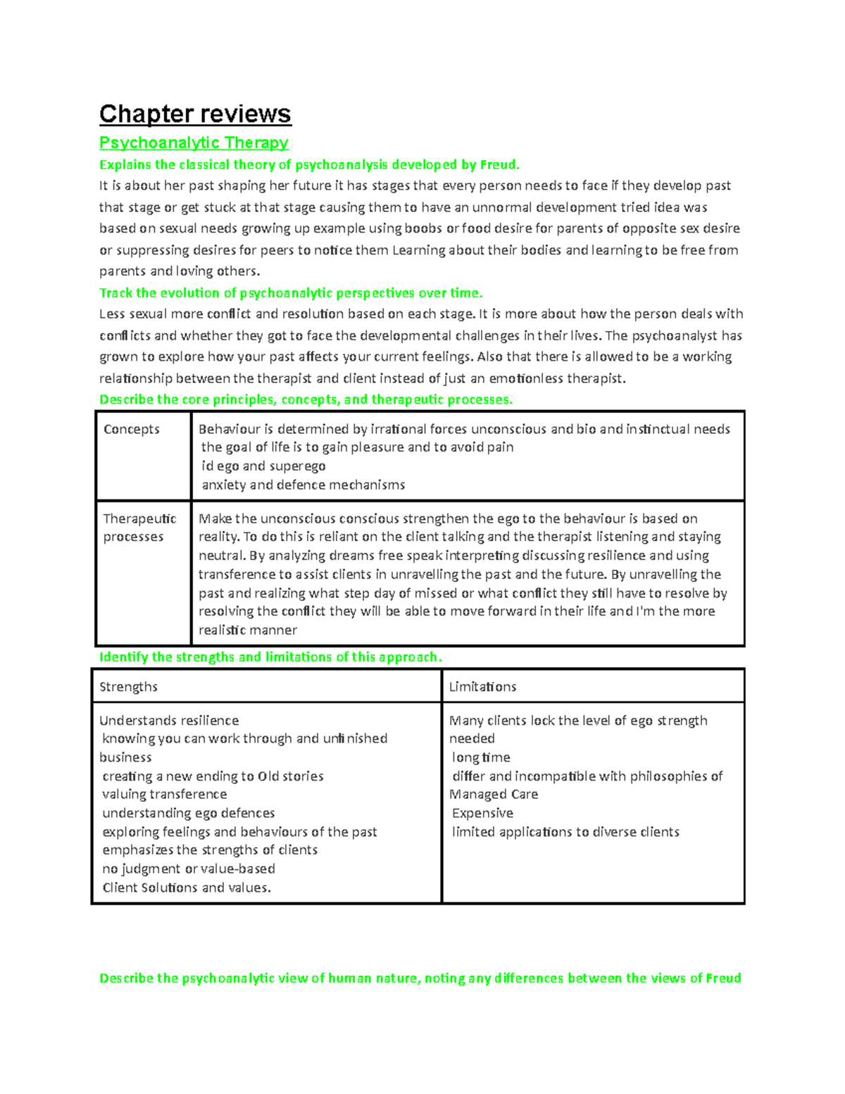 Chapter reviews - These are my personal notes that havent been marked ...