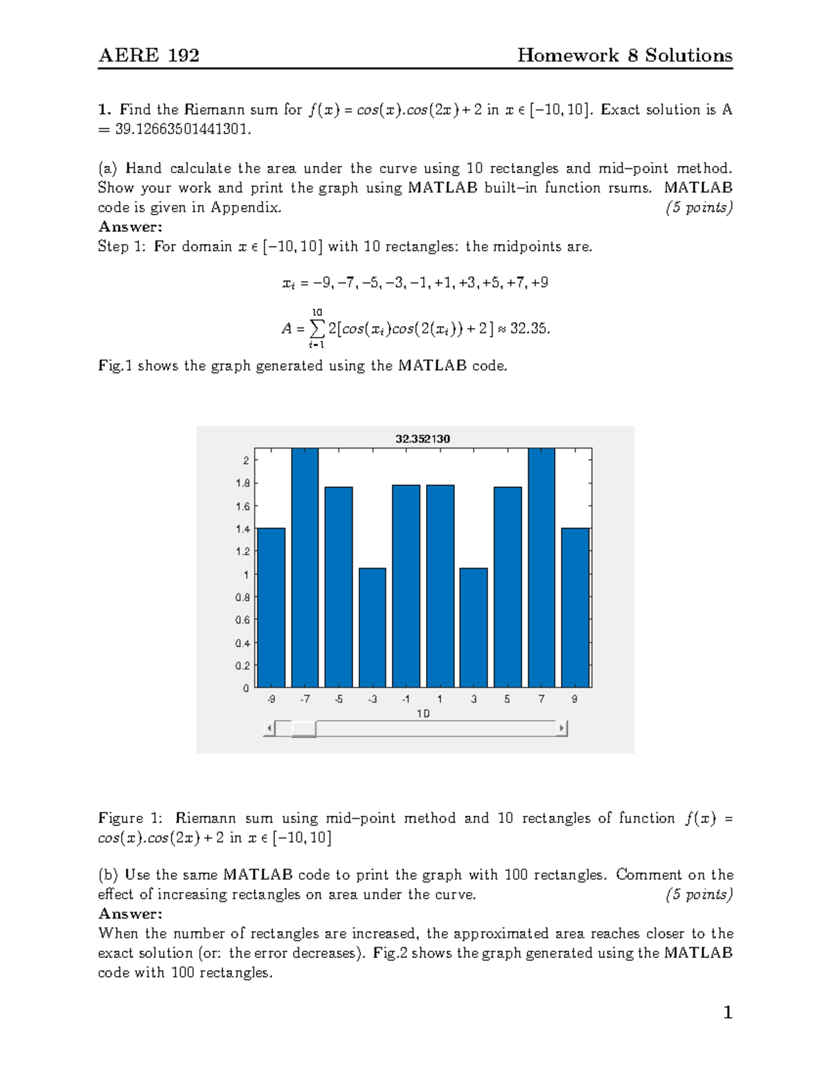 AERE 192 Homework 8 - AERE 192 Homework 8 Solutions Find the Riemann ...