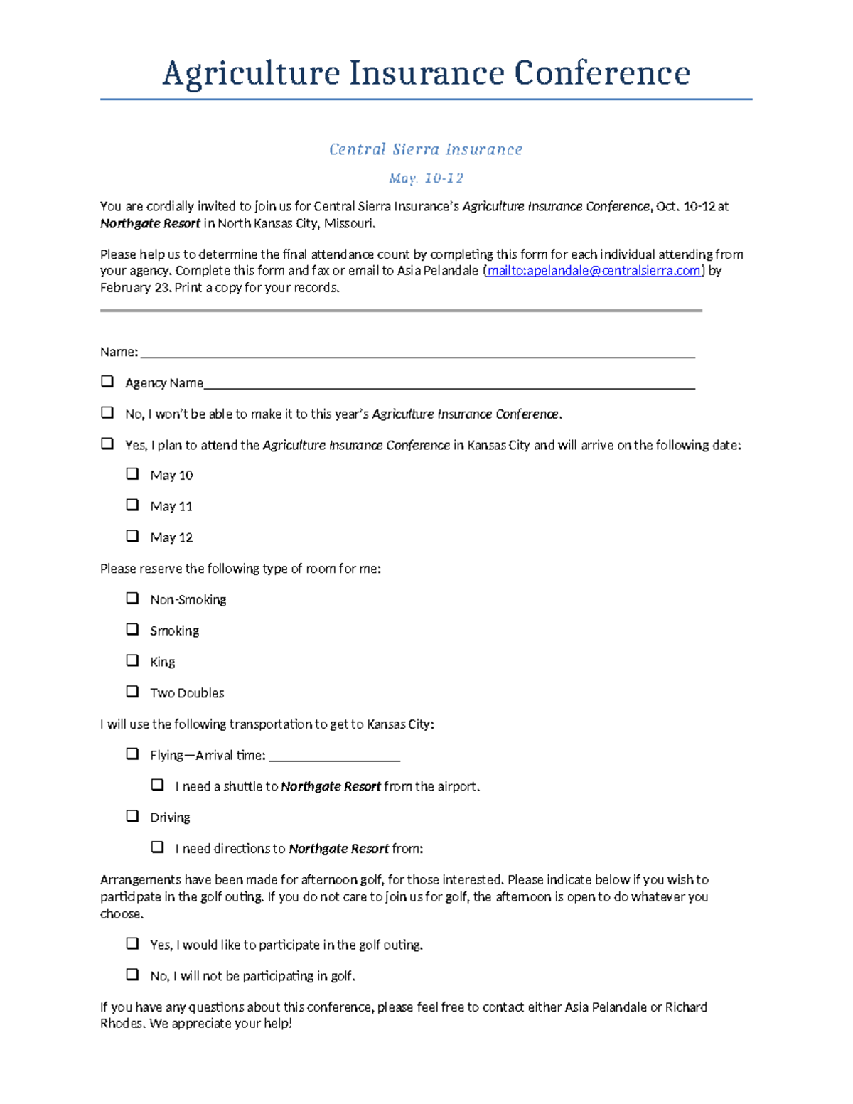 Conference Registration Form-02 - Copy - Agriculture Insurance ...