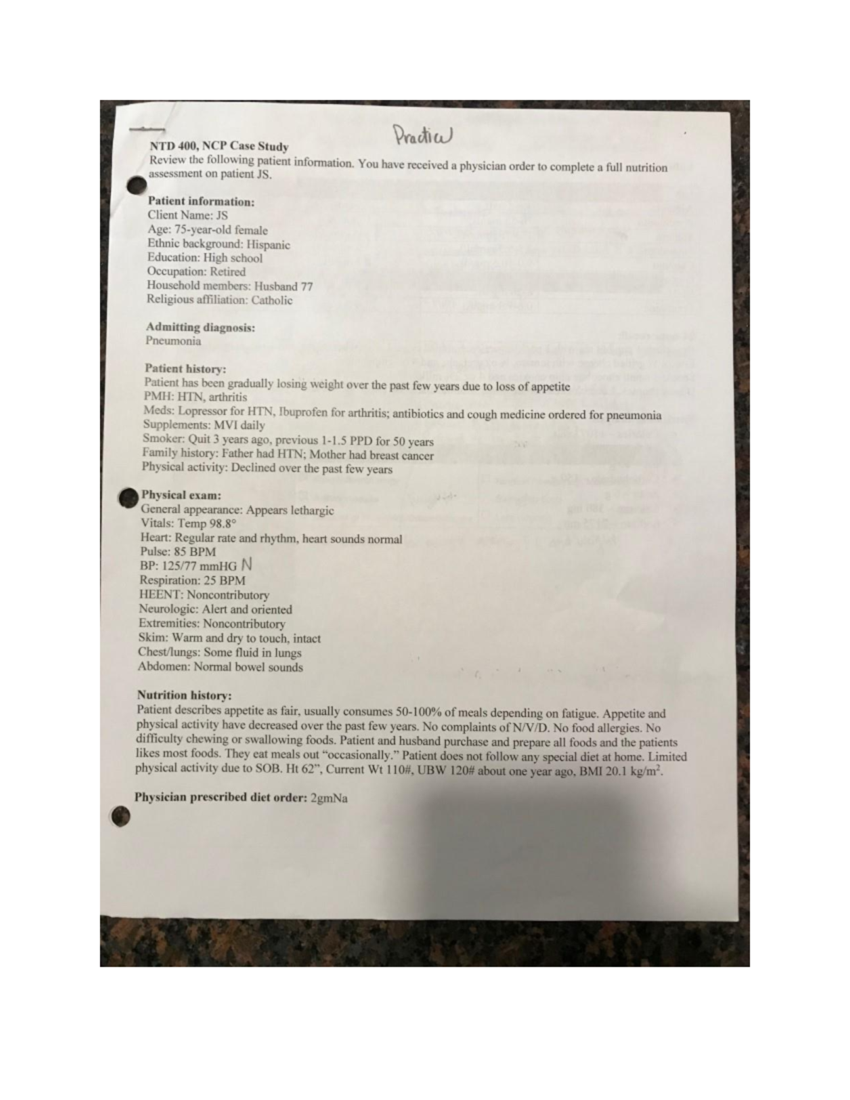 NCP Case Study Practice - StuDocu