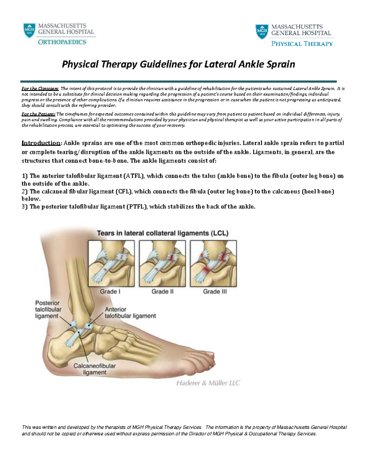 Pt-guidelines-for-ankle-sprain - This was written and developed by the ...