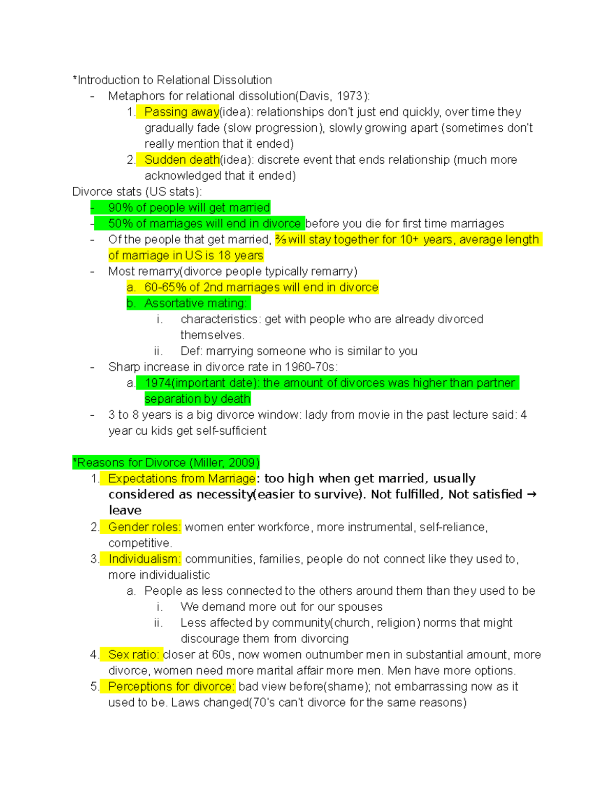 2/22 Relational Dissolution/Marriage - *Introduction to Relational ...