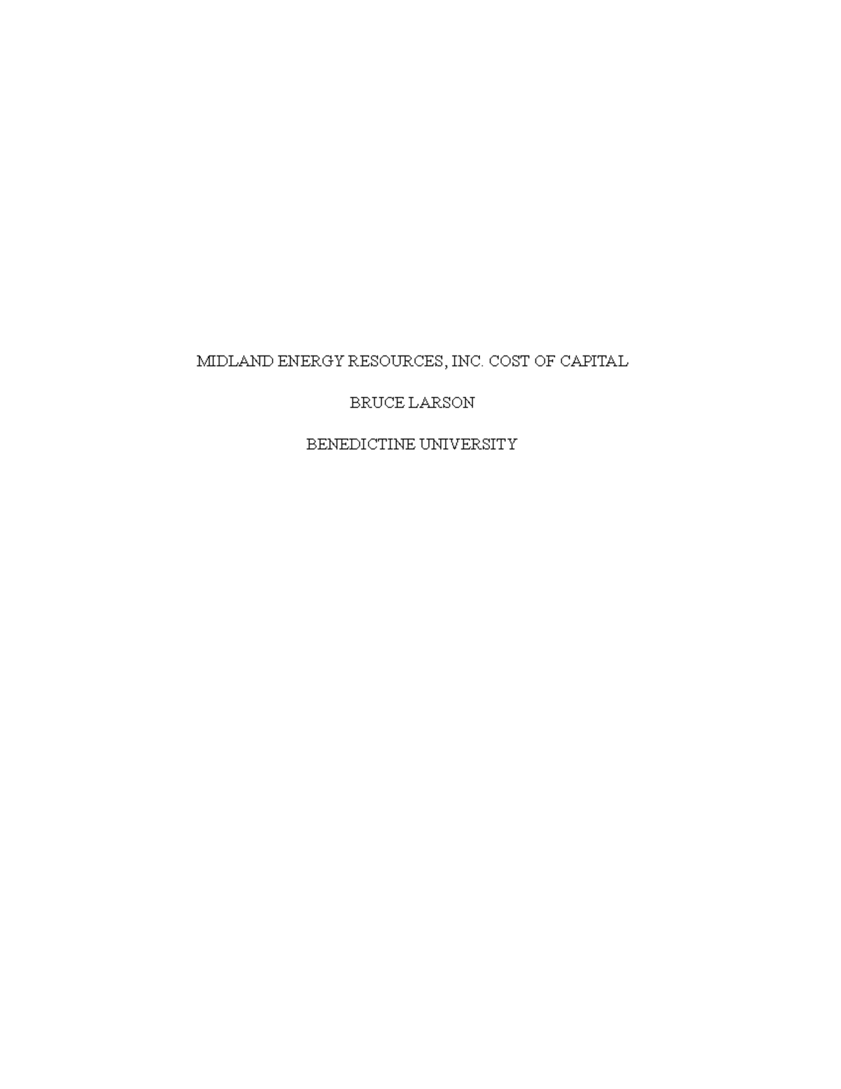 Pdf-midland-final wacc calculations - MIDLAND ENERGY RESOURCES, INC. COST OF CAPITAL BRUCE ...