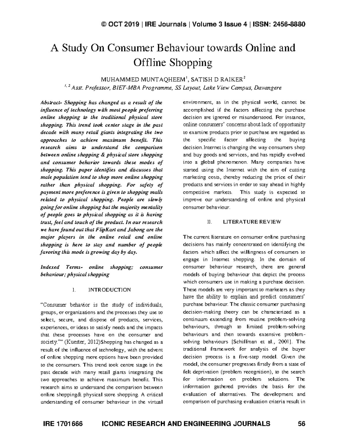 Study of consumer behaviour online and offline Example 3 - A Study On ...