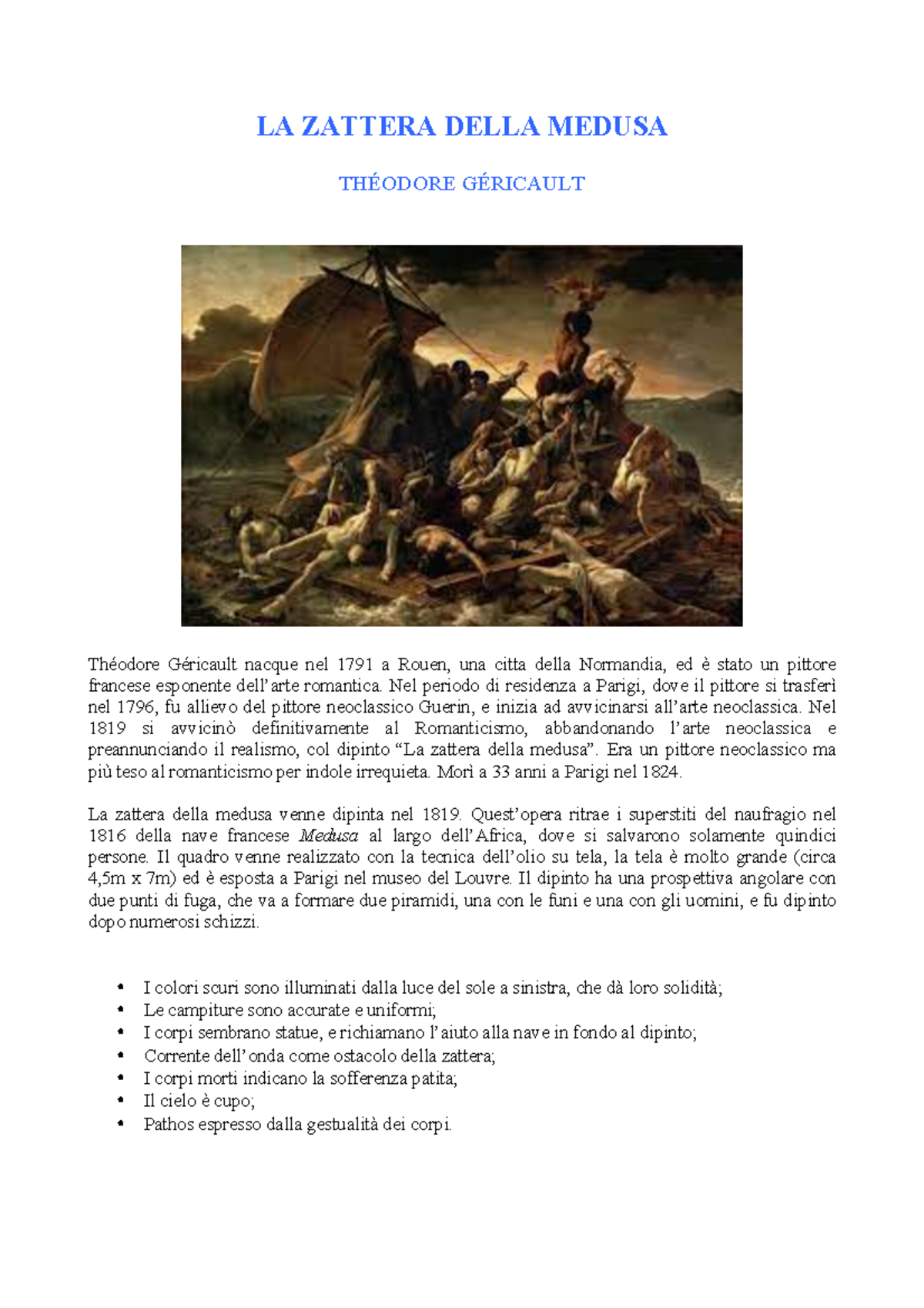LA ZATTERA DELLA MEDUSA - LA ZATTERA DELLA MEDUSA THÉODORE GÉRICAULT ...