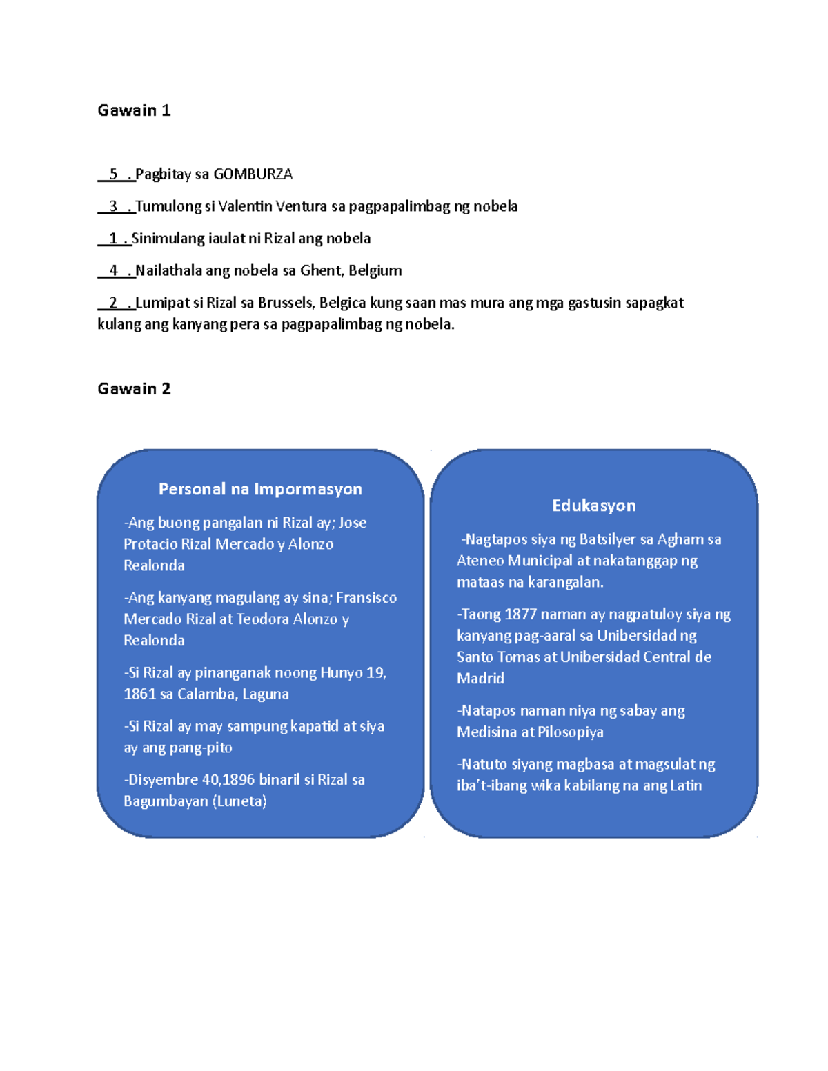 (Kaligirang pangkasaysayan ng El Filibusterismo) - Gawain 1 Pagbitay sa ...