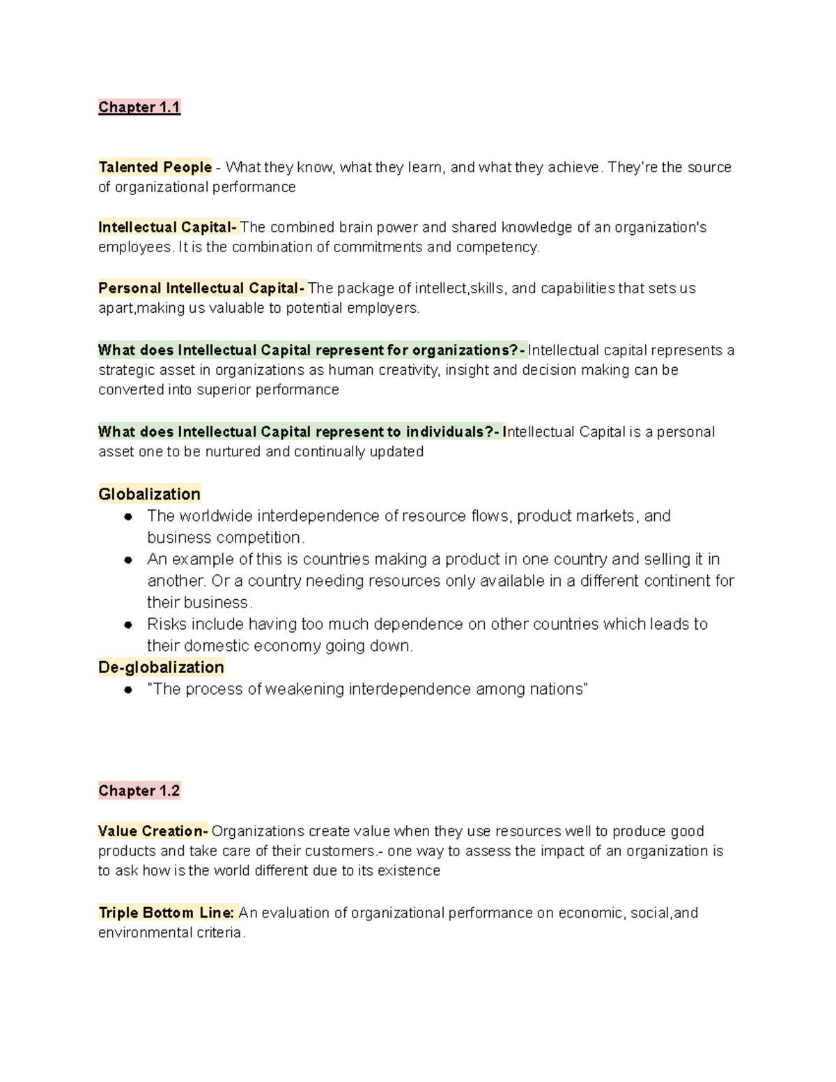 GMS 200 mid term note - Chapters 1-8 - Chapter 1. Talented People ...