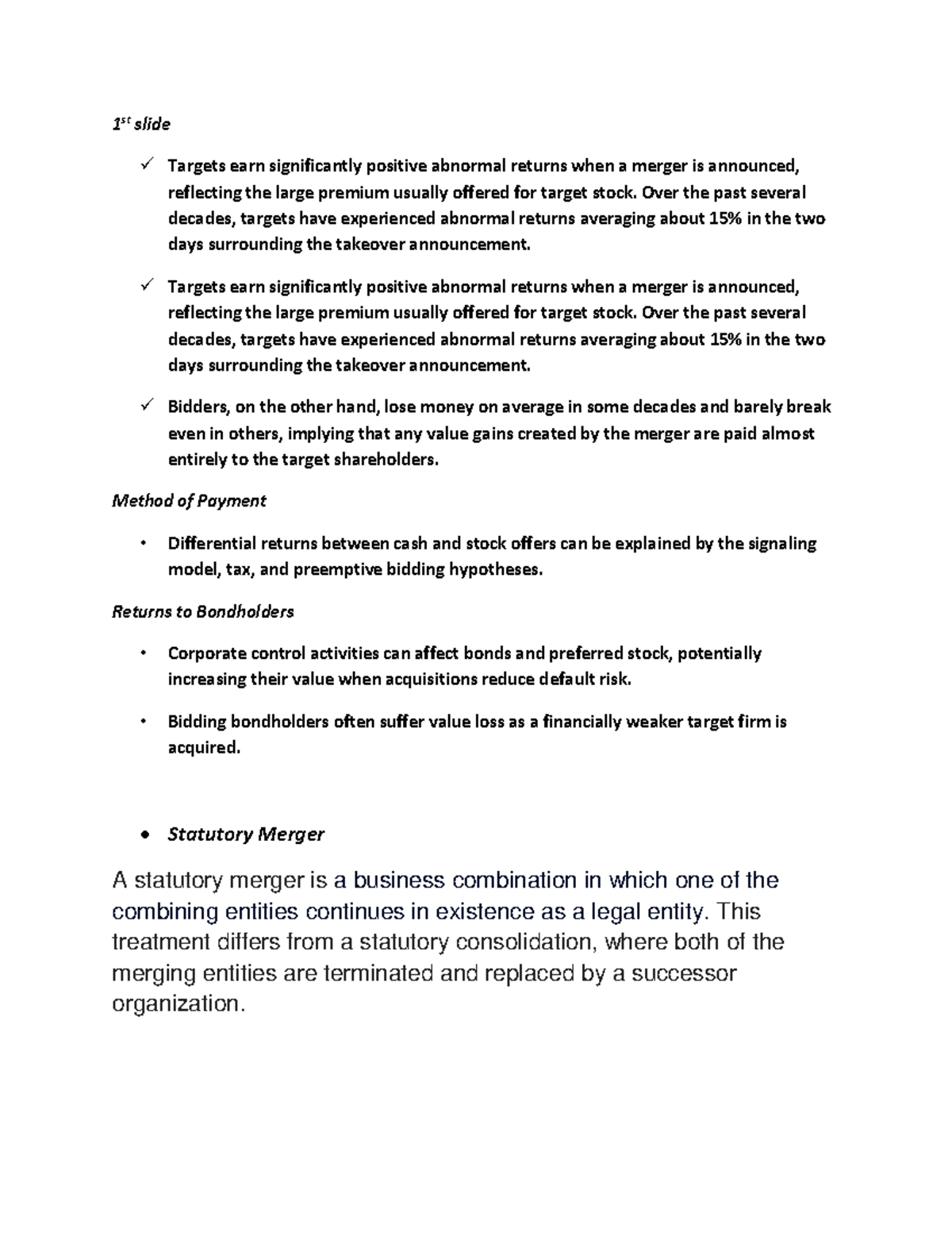 1st slide - Practice materials - 1 st slide Targets earn significantly ...