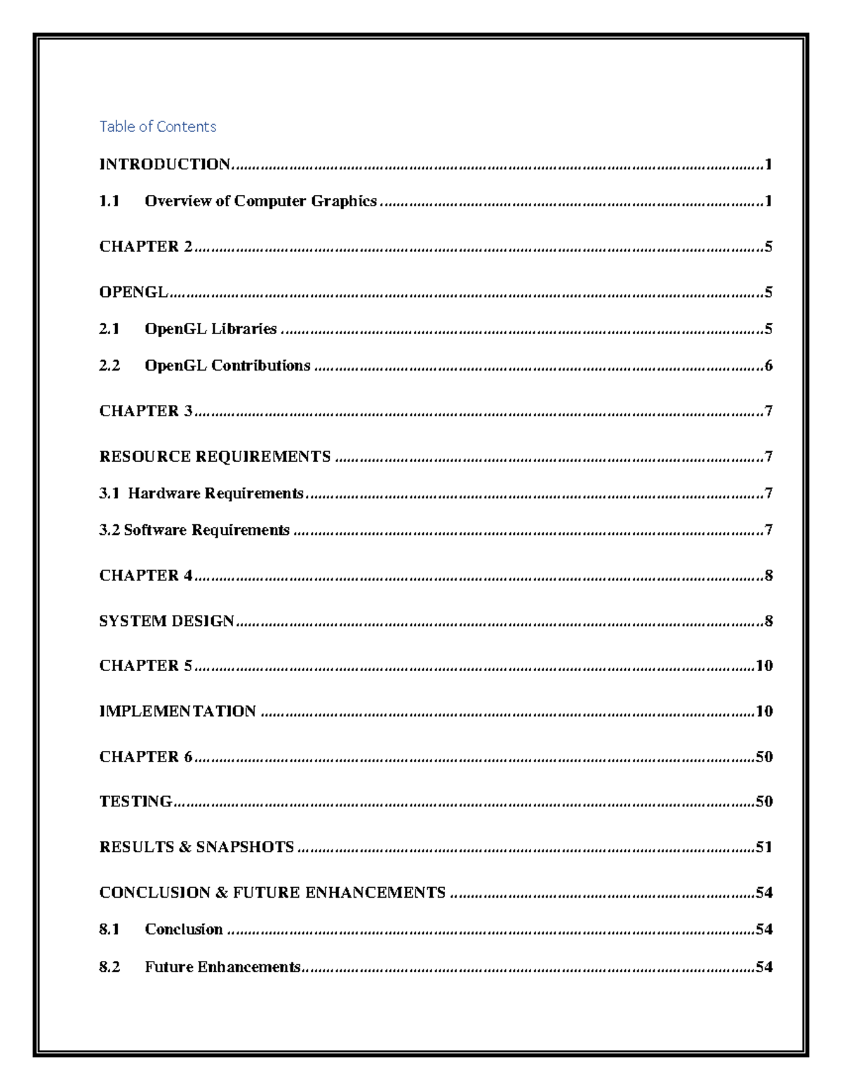Clinetserver report 3 - Computer Graphics - Table of Contents - Studocu