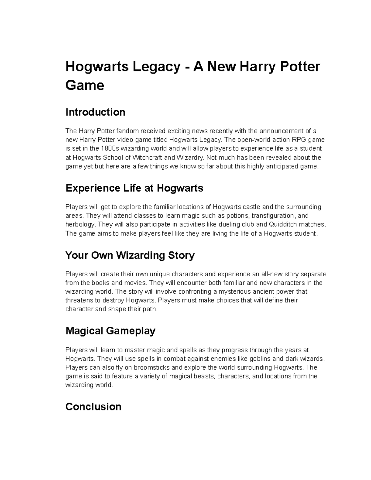 Hogwarts Legacy - A New Harry Potter Game - Hogwarts Legacy - A New ...