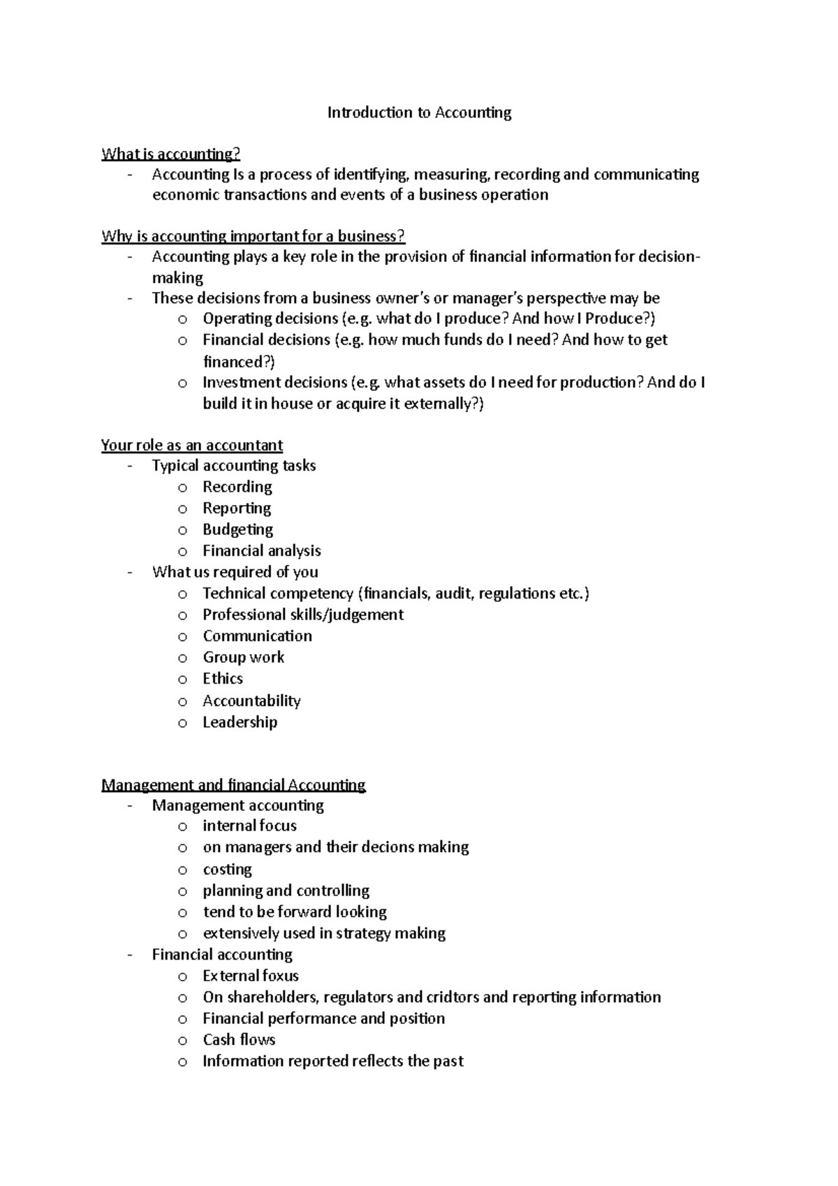 Accounting Lecture Week 1 - Introduction to Accounting - Introduction ...