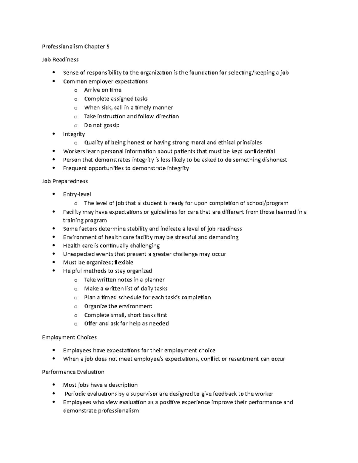Professionalism Chapter 9 - Studocu