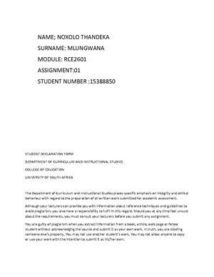 Unisa - University of South Africa - Studocu