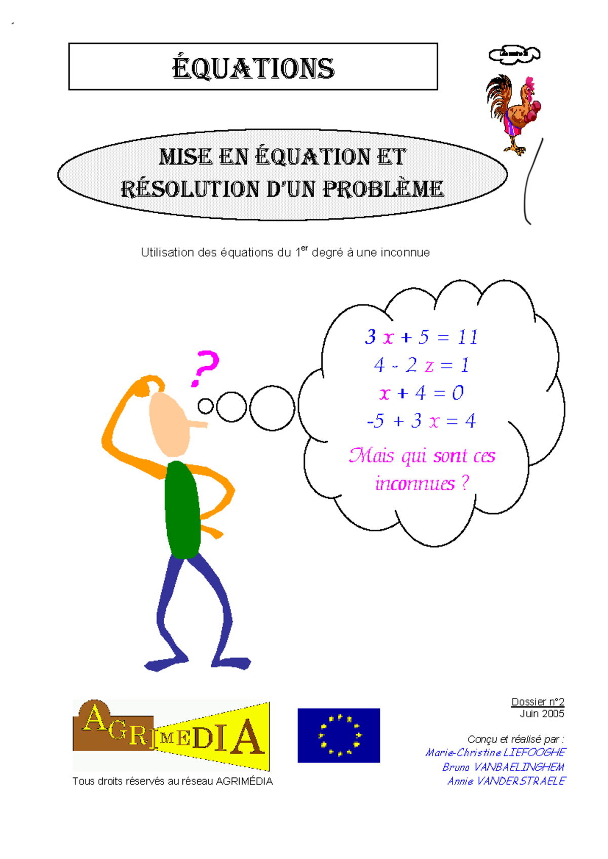 Ex Equations-Probleme - MISE EN ÉQUATION ET RÉSOLUTION D’UN PROBLÈME ...