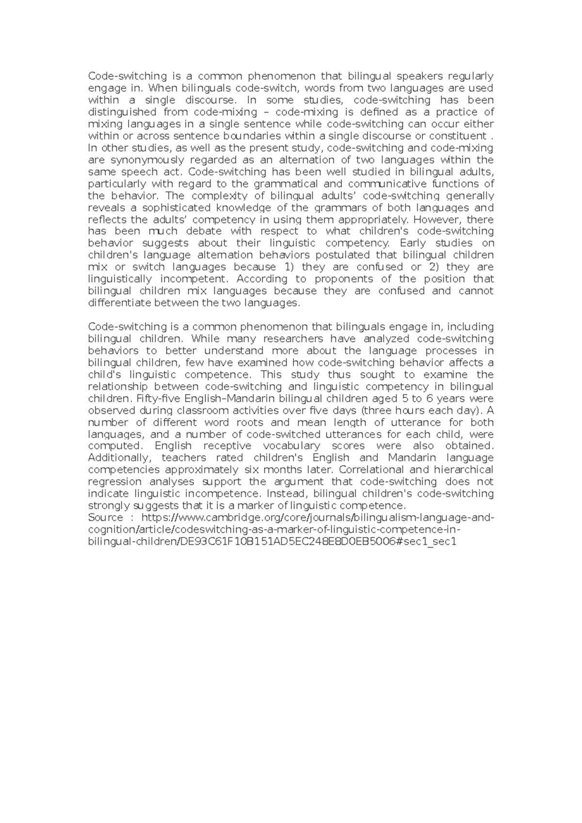 CODE Switching - krisha mandatu - Code-switching is a common phenomenon ...