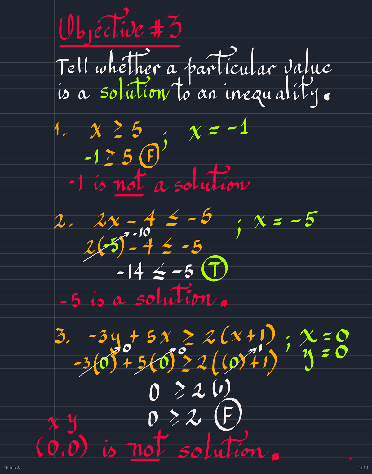 Notes 8 - Objective# T. c h # e r a particular value is a solutionto a ...